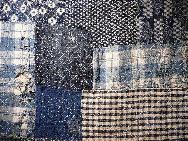 Japanese Boro stitching – small green things